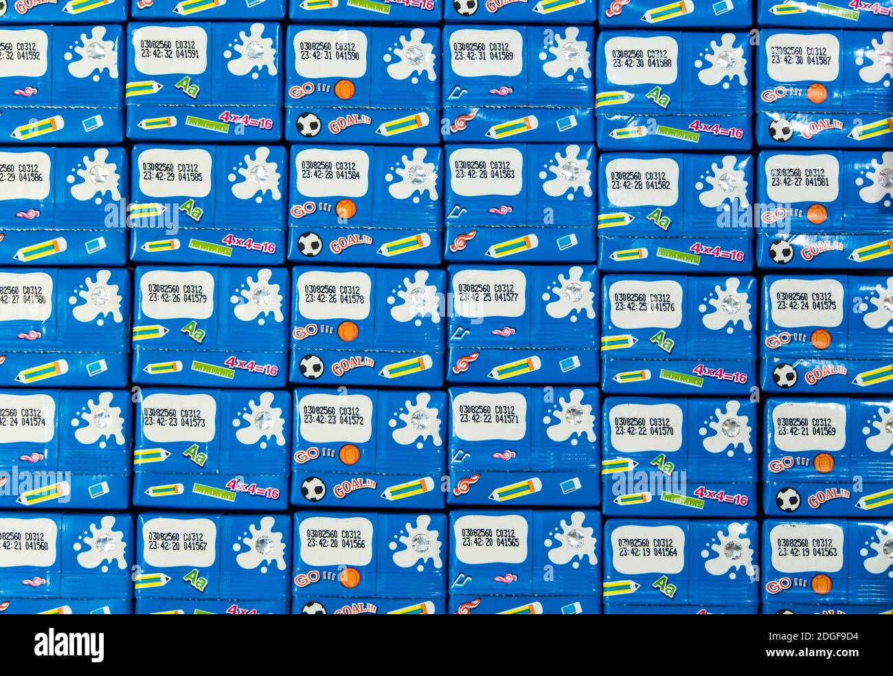 Expire date printed on box of free milk for children in school, ultra ...