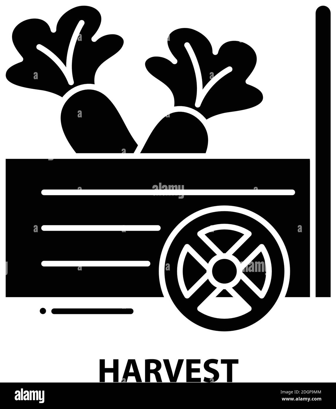 harvest icon, black vector sign with editable strokes, concept ...