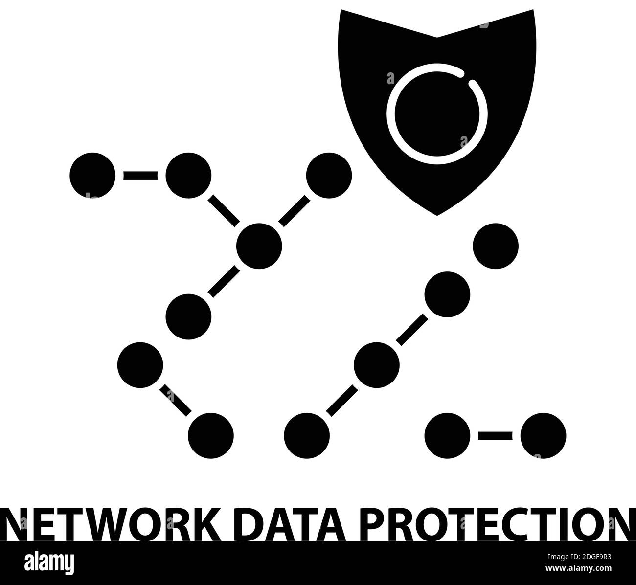 network data protection icon, black vector sign with editable strokes ...