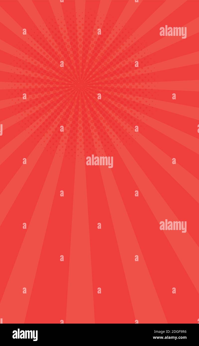 Red comic zoom with lines and dots - Vector illustration Stock Vector ...