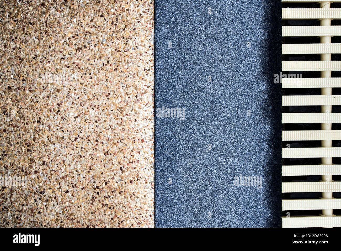The different surface texture on joint of the exposed aggregate finish ...