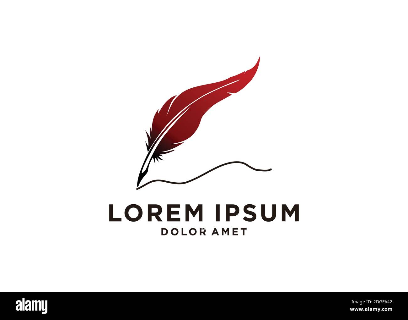 Feather pen write sign logo template app icons Stock Vector Image & Art ...