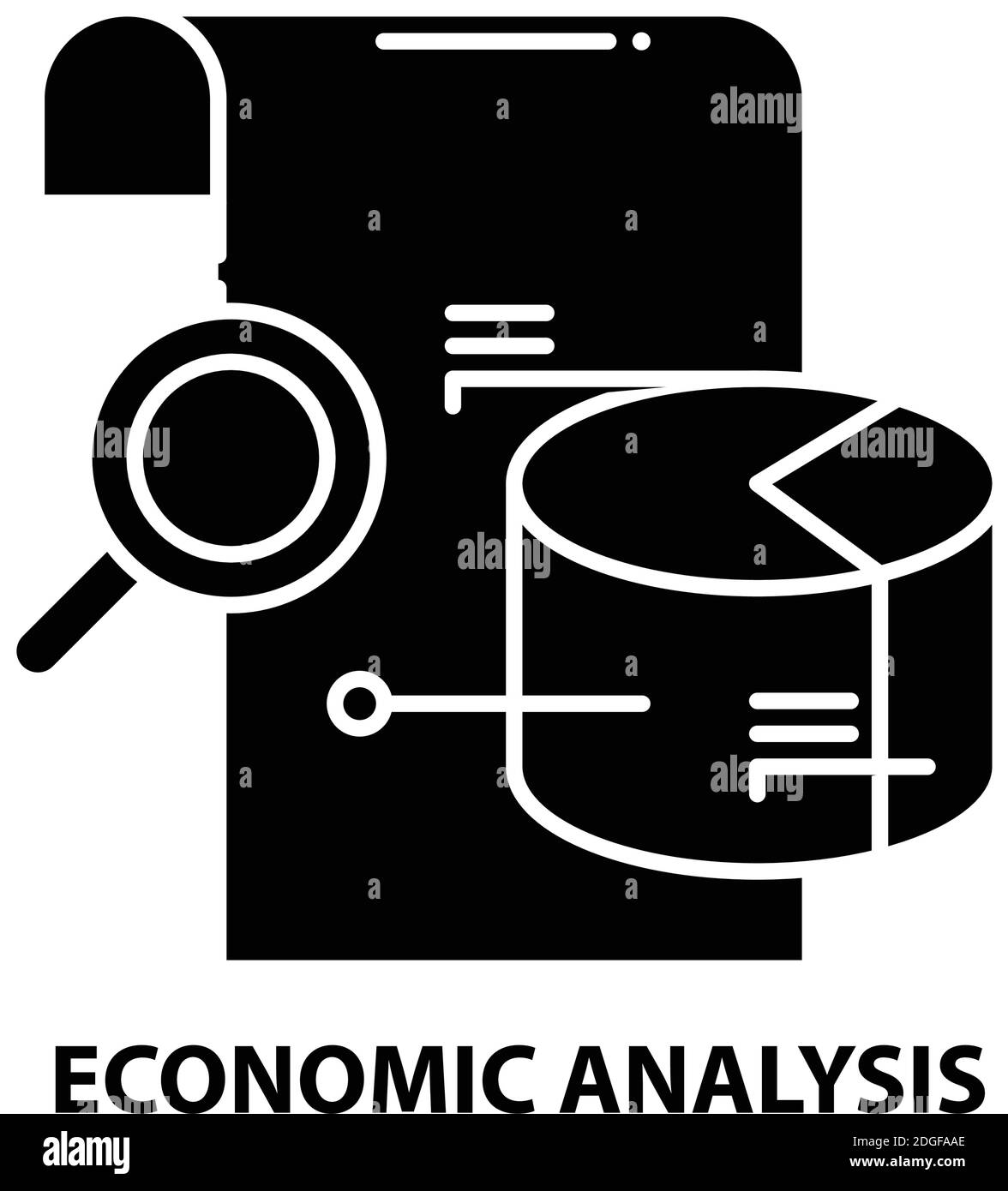 economic analysis icon, black vector sign with editable strokes ...