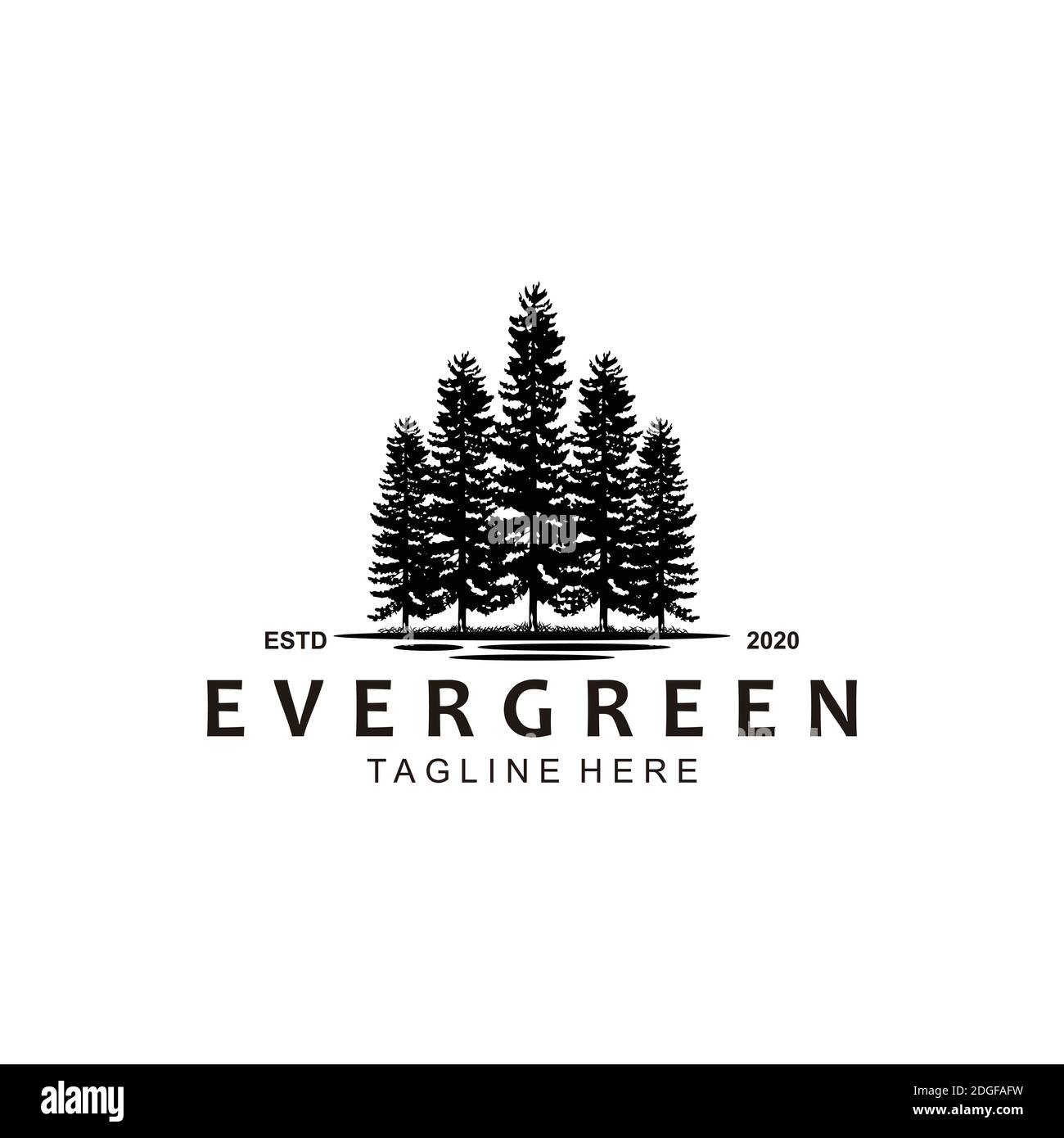 Evergreen tree Stock Vector Images - Alamy