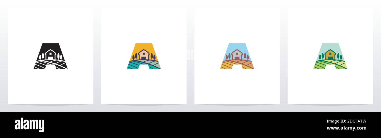 Farm On Letter Logo Design A Stock Vector Image & Art - Alamy
