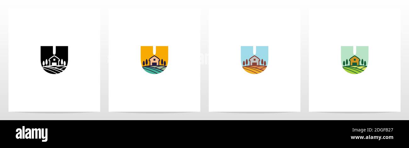 Farm On Letter Logo Design U Stock Vector Image & Art - Alamy