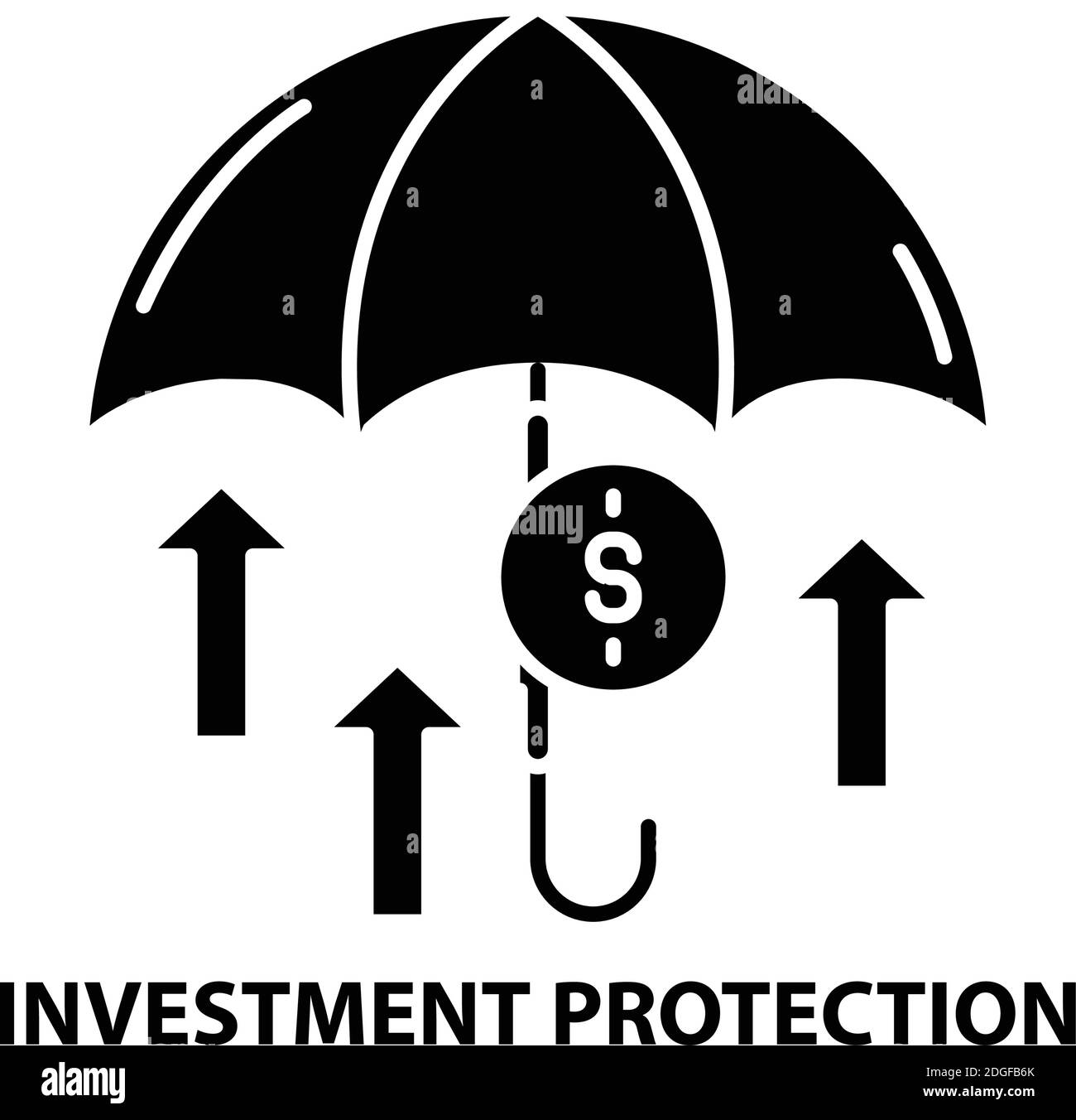 investment protection icon, black vector sign with editable strokes ...