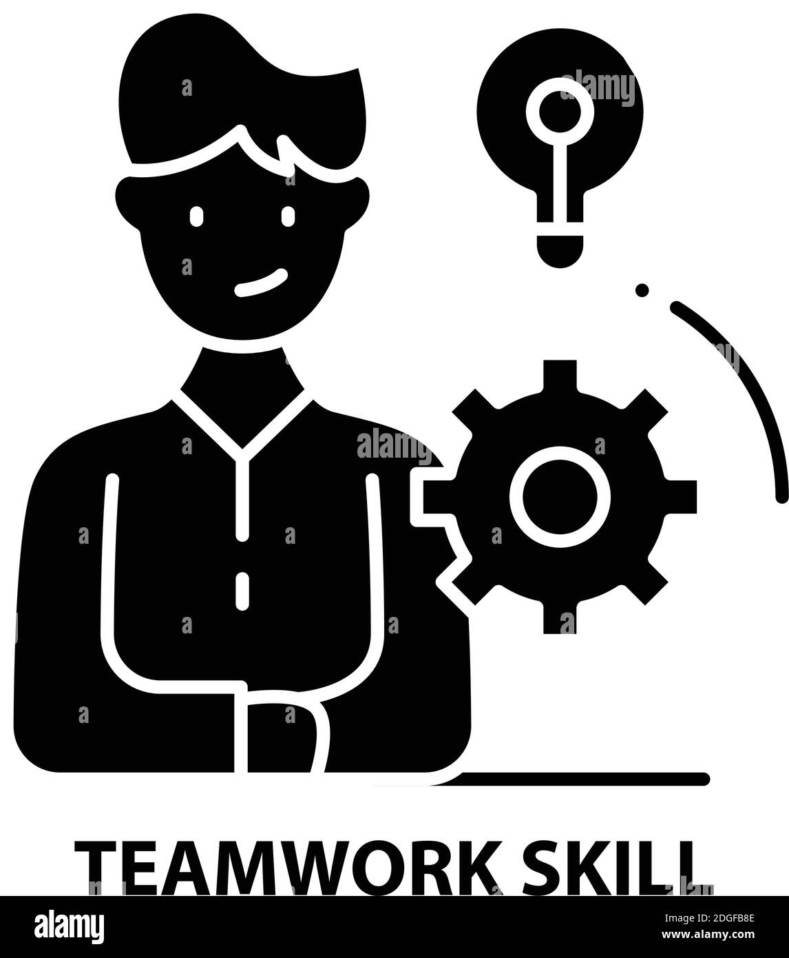 teamwork skill icon, black vector sign with editable strokes, concept ...