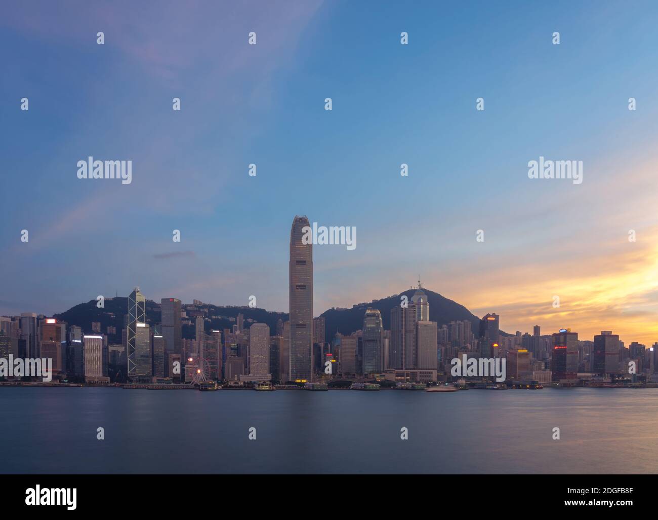 Hong Kong Skyscrapers in sunset Stock Photo - Alamy
