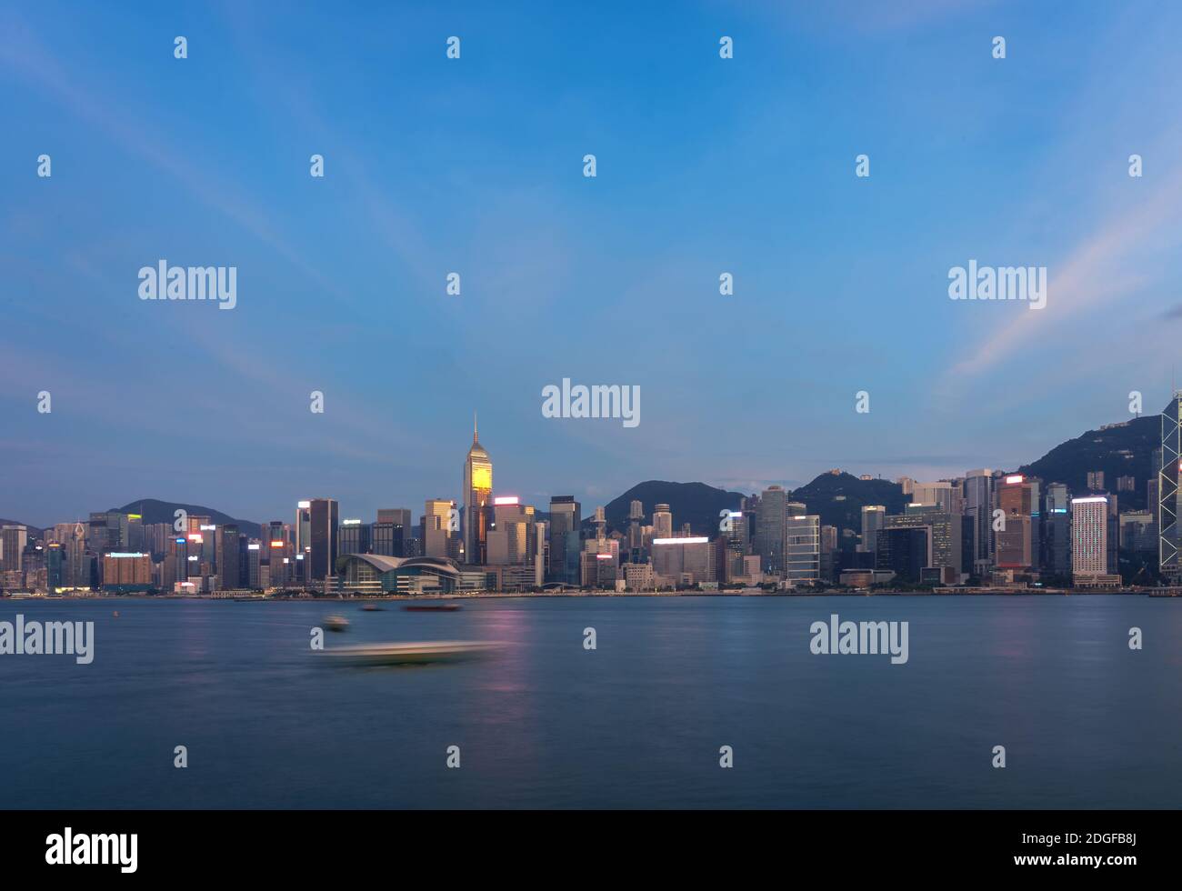 Hong Kong Skyscrapers in sunset Stock Photo - Alamy