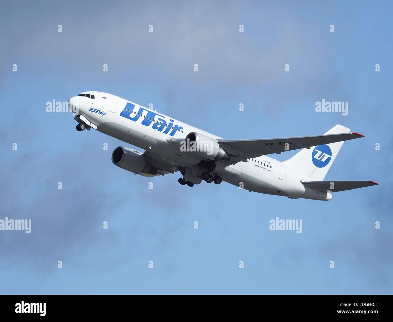 An UTair Boeing 767-200 in the sky over Vnukovo International Airport ...