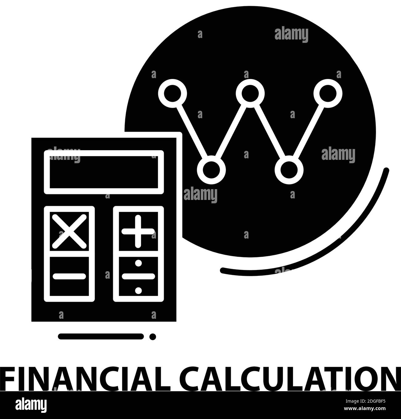 financial calculation sign icon, black vector sign with editable ...