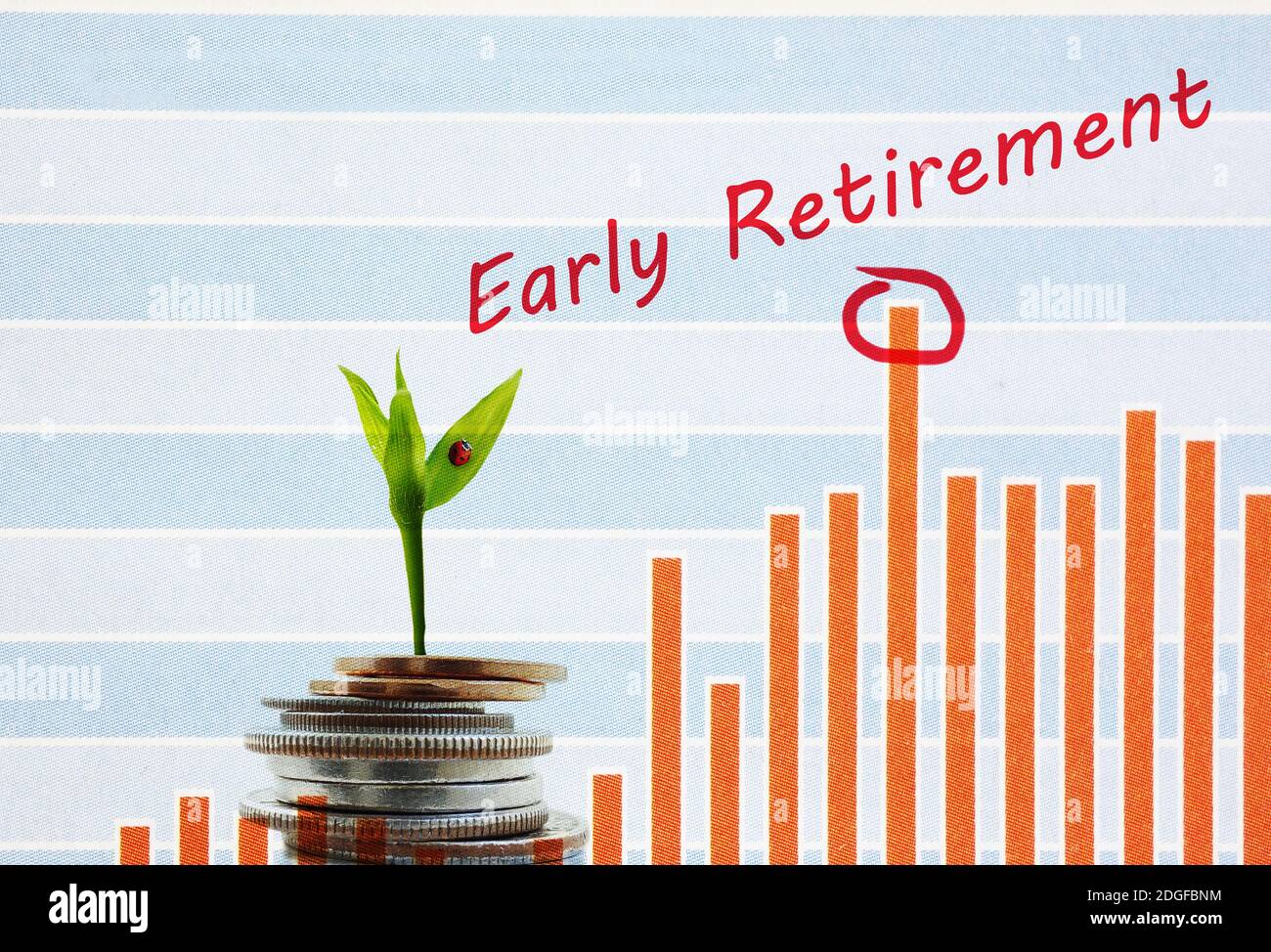 Early retirement saving concept Stock Photo - Alamy