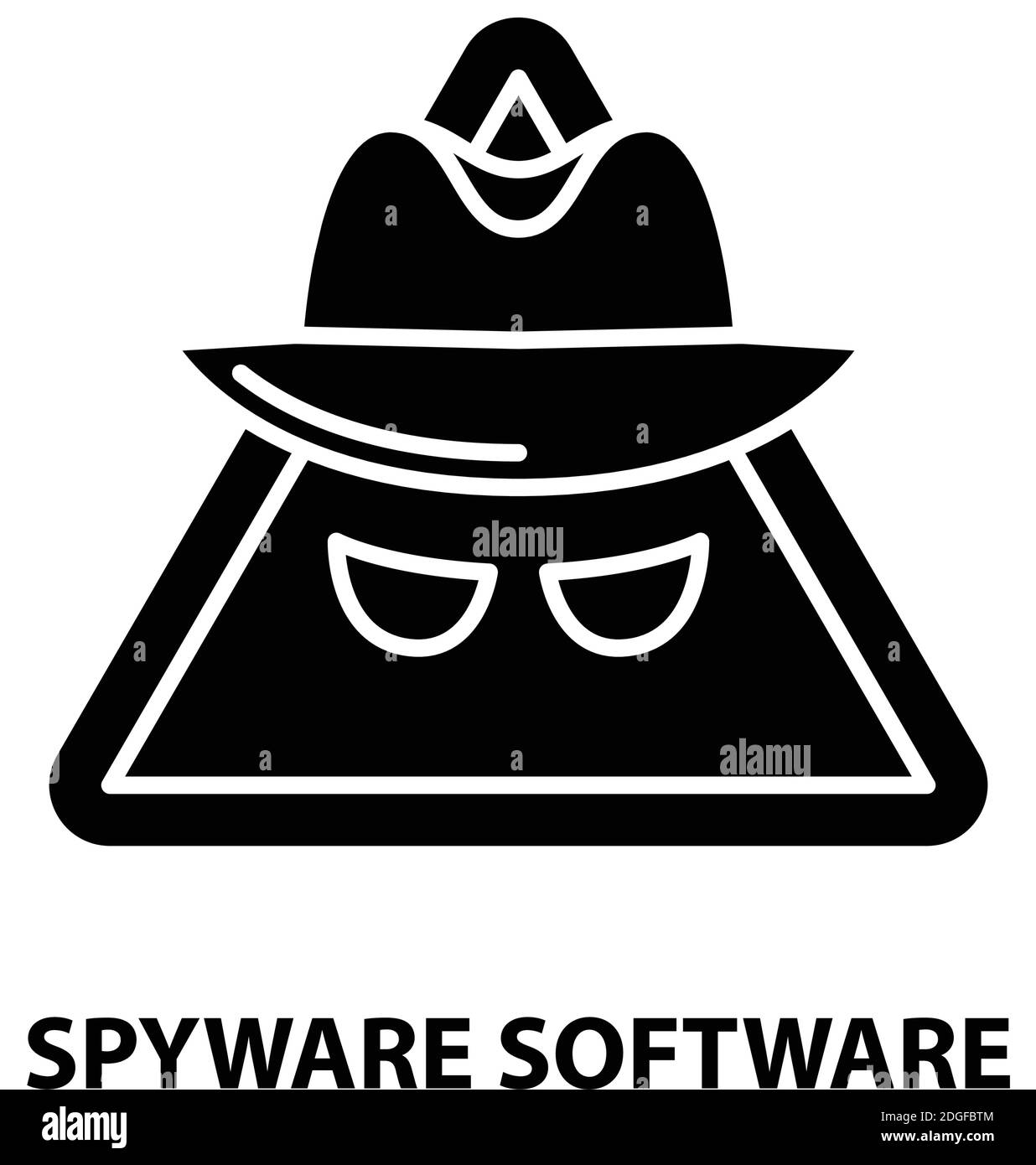 spyware software icon, black vector sign with editable strokes, concept ...