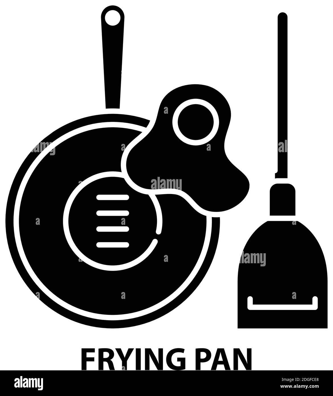 frying pan icon, black vector sign with editable strokes, concept ...