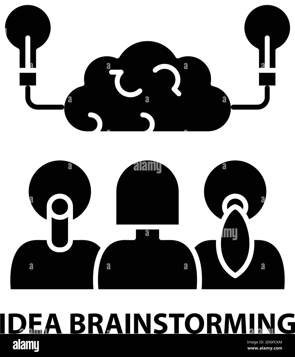 idea brainstorming icon, black vector sign with editable strokes ...