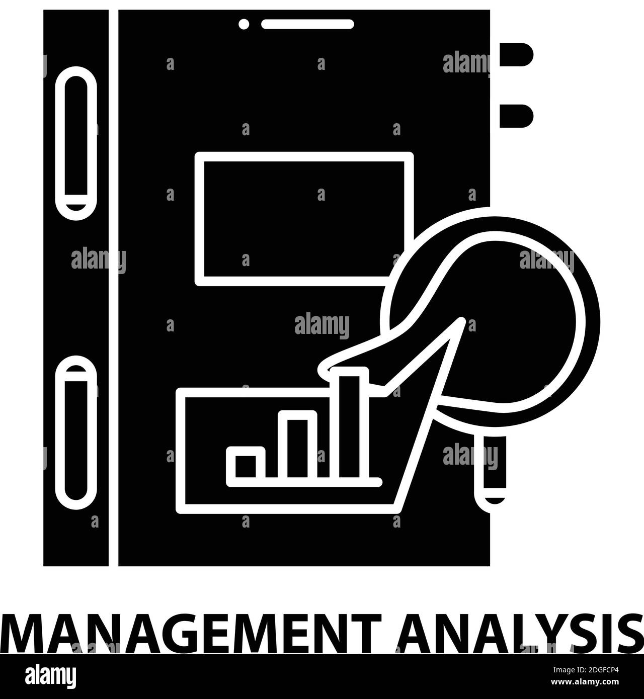 management analysis icon, black vector sign with editable strokes ...