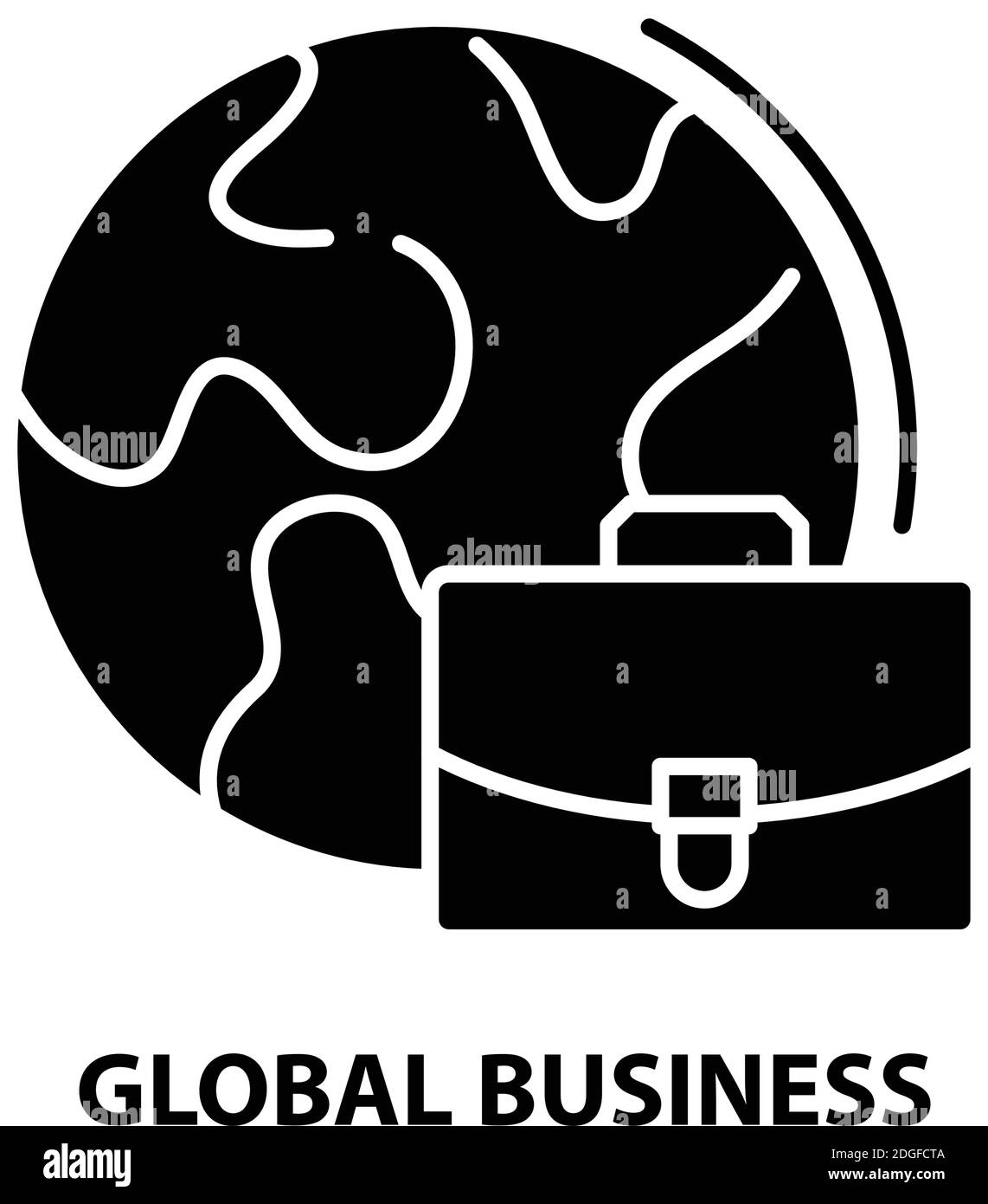 global business symbol icon, black vector sign with editable strokes ...