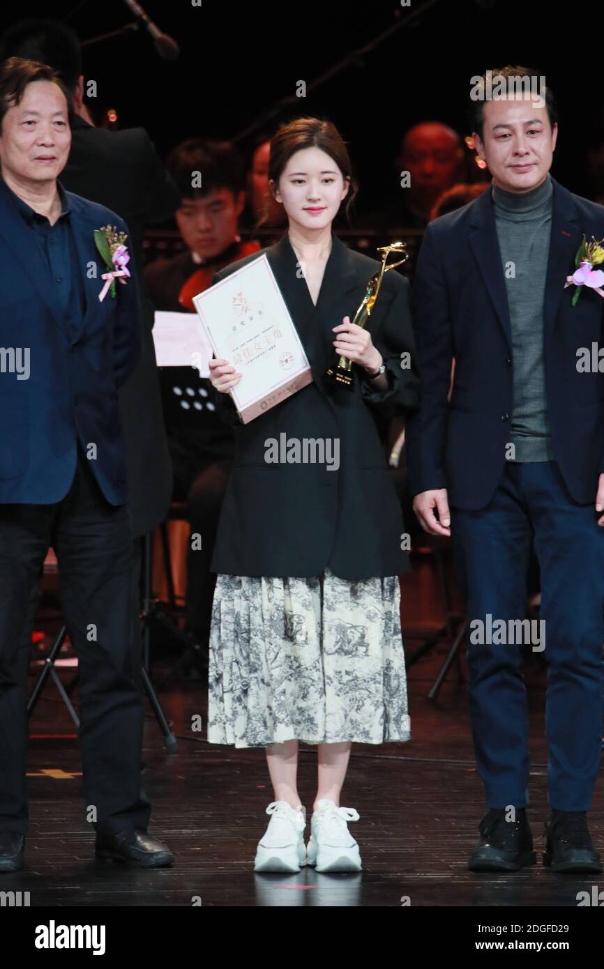 Chinese actress Zhao Lu speaks after winning the Best Actress for her ...
