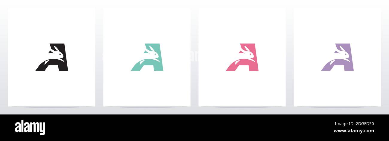 Rabbit Running On Letter Logo Design A Stock Vector Image & Art - Alamy