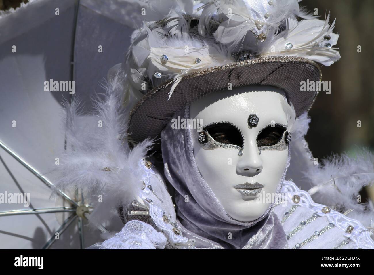 Very beautiful mask and carnival makeup in Annecy Stock Photo - Alamy