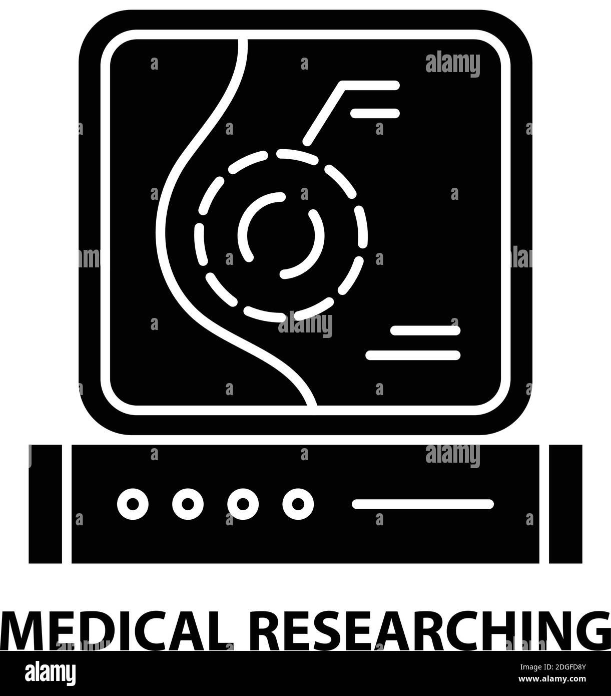 medical researching icon, black vector sign with editable strokes ...