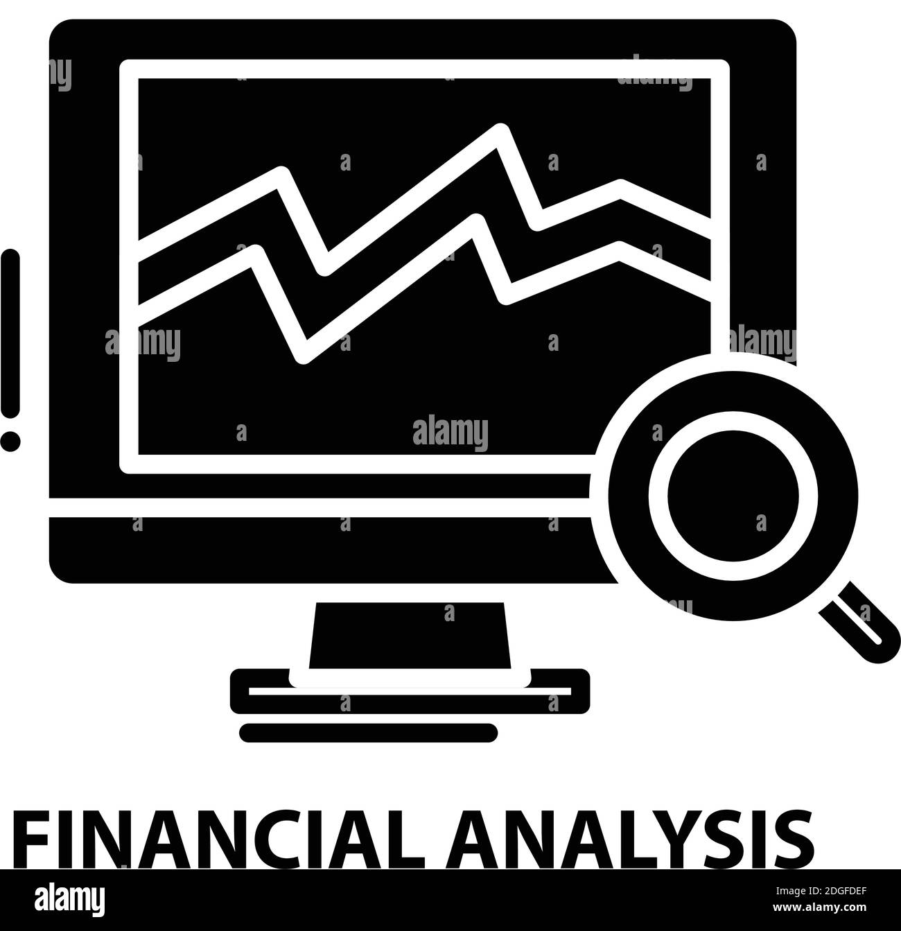 financial analysis symbol icon, black vector sign with editable strokes ...