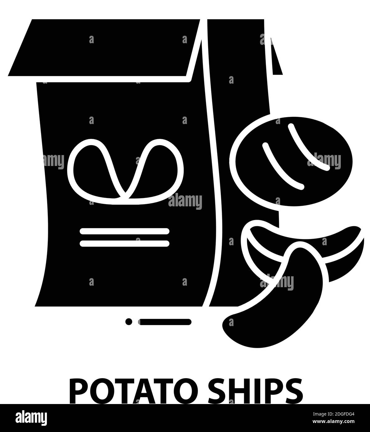 potato ships icon, black vector sign with editable strokes, concept ...