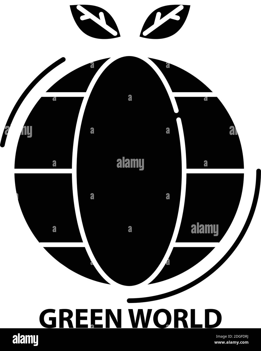 green world symbol icon, black vector sign with editable strokes ...