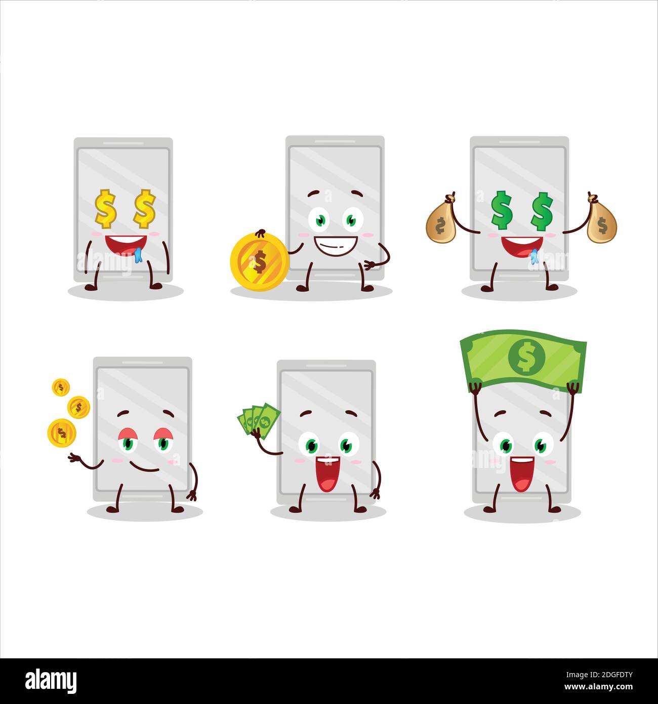 Plastic tray cartoon character with cute emoticon bring money. Vector ...