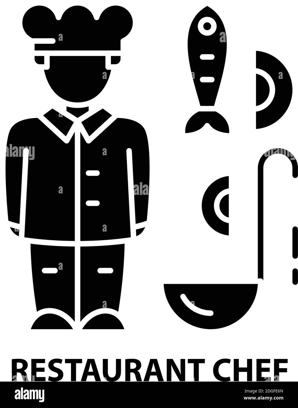 restaurant chef icon, black vector sign with editable strokes, concept ...
