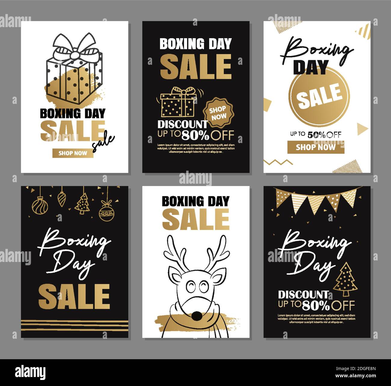 Boxing day sale banner design with gold luxury decoration templates ...
