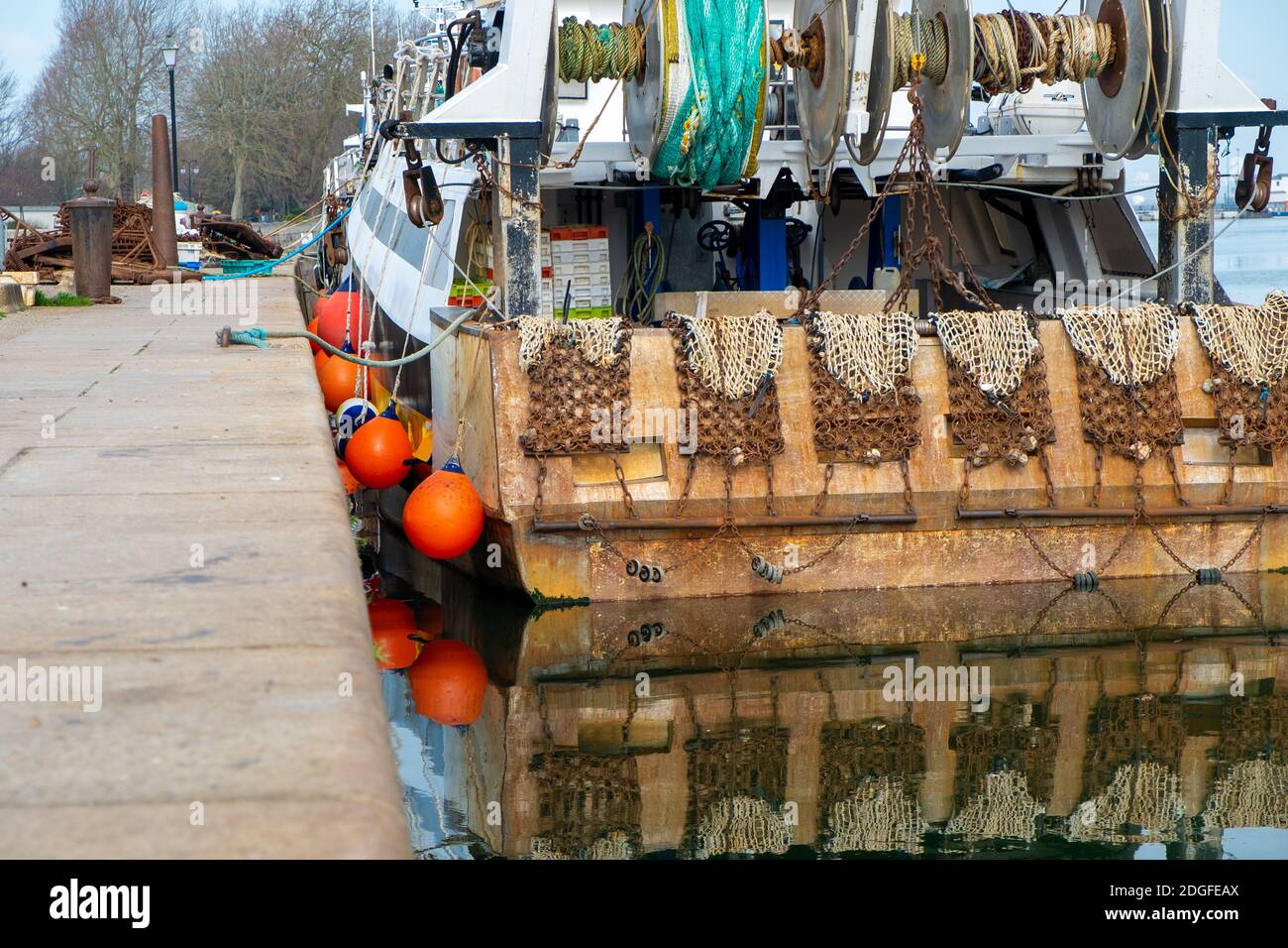 Rear of a fishing boat Stock Photo - Alamy