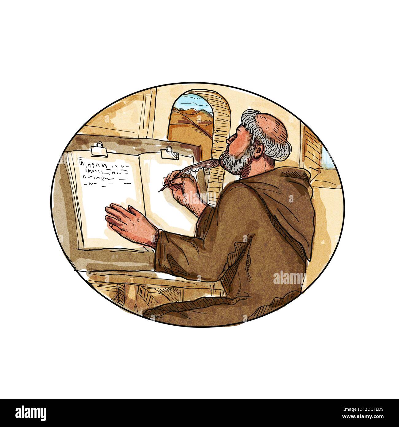 Scribe monk book Cut Out Stock Images & Pictures - Alamy