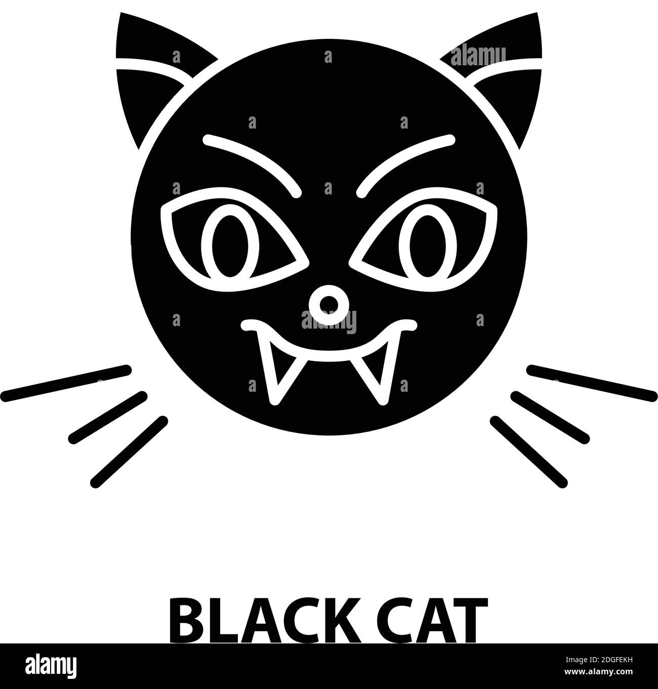 black cat icon, black vector sign with editable strokes, concept ...