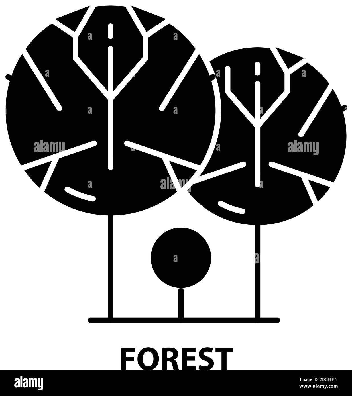 Oak silhouette illustration Black and White Stock Photos & Images - Alamy