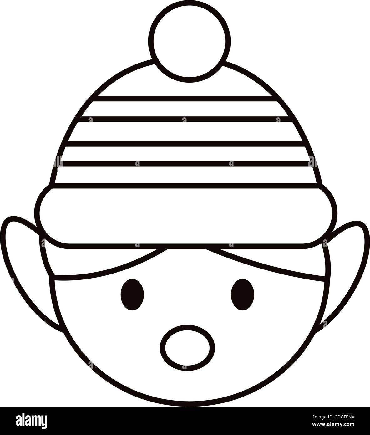 Happy cute christmas elf icon Cut Out Stock Images & Pictures - Alamy