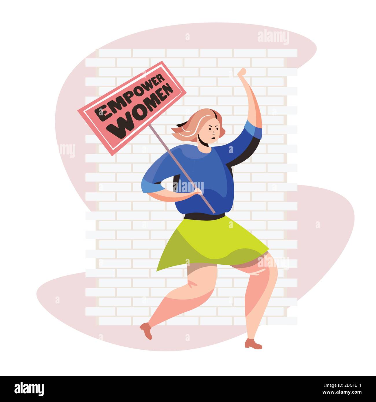 girl activist holding poster female empowerment movement women power ...