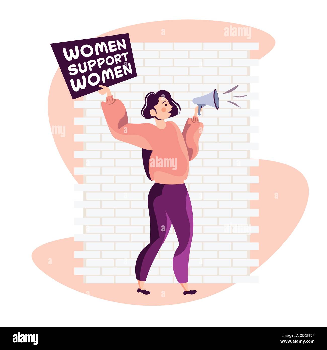 girl activist holding poster female empowerment movement women power ...