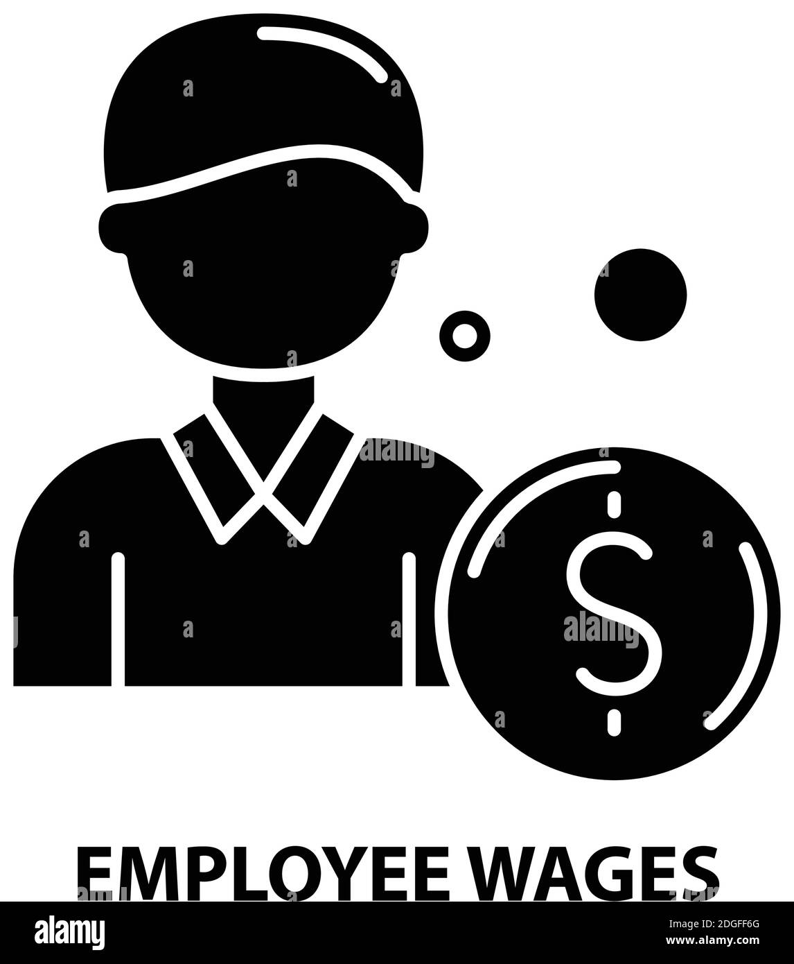 employee wages icon, black vector sign with editable strokes, concept ...