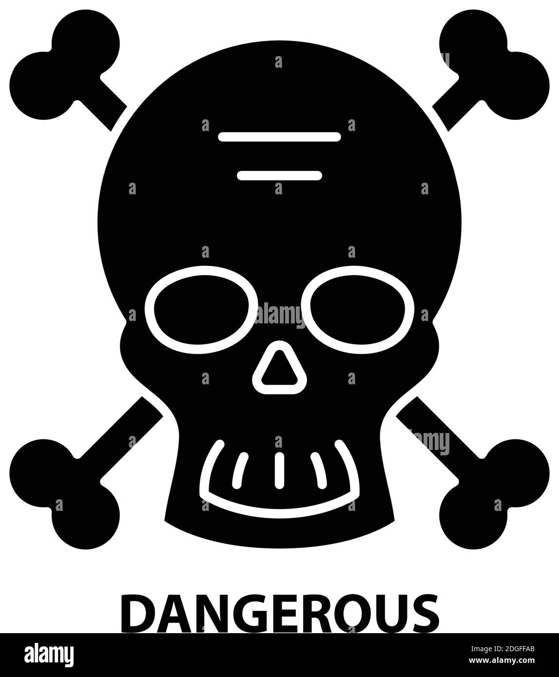 dangerous icon, black vector sign with editable strokes, concept ...