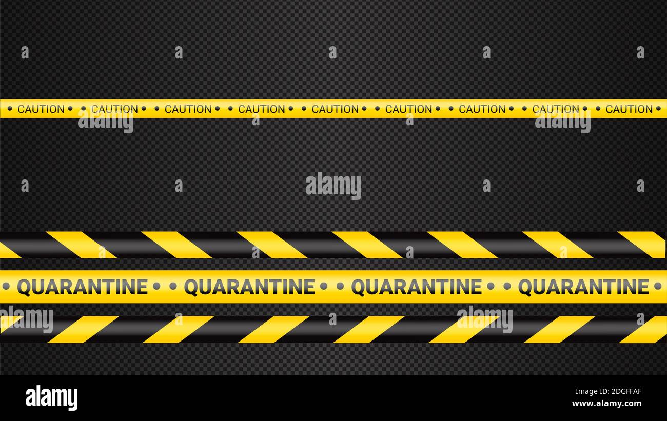 Quarantine danger tape. Covid 19 and quarantine zone yellow warning ...