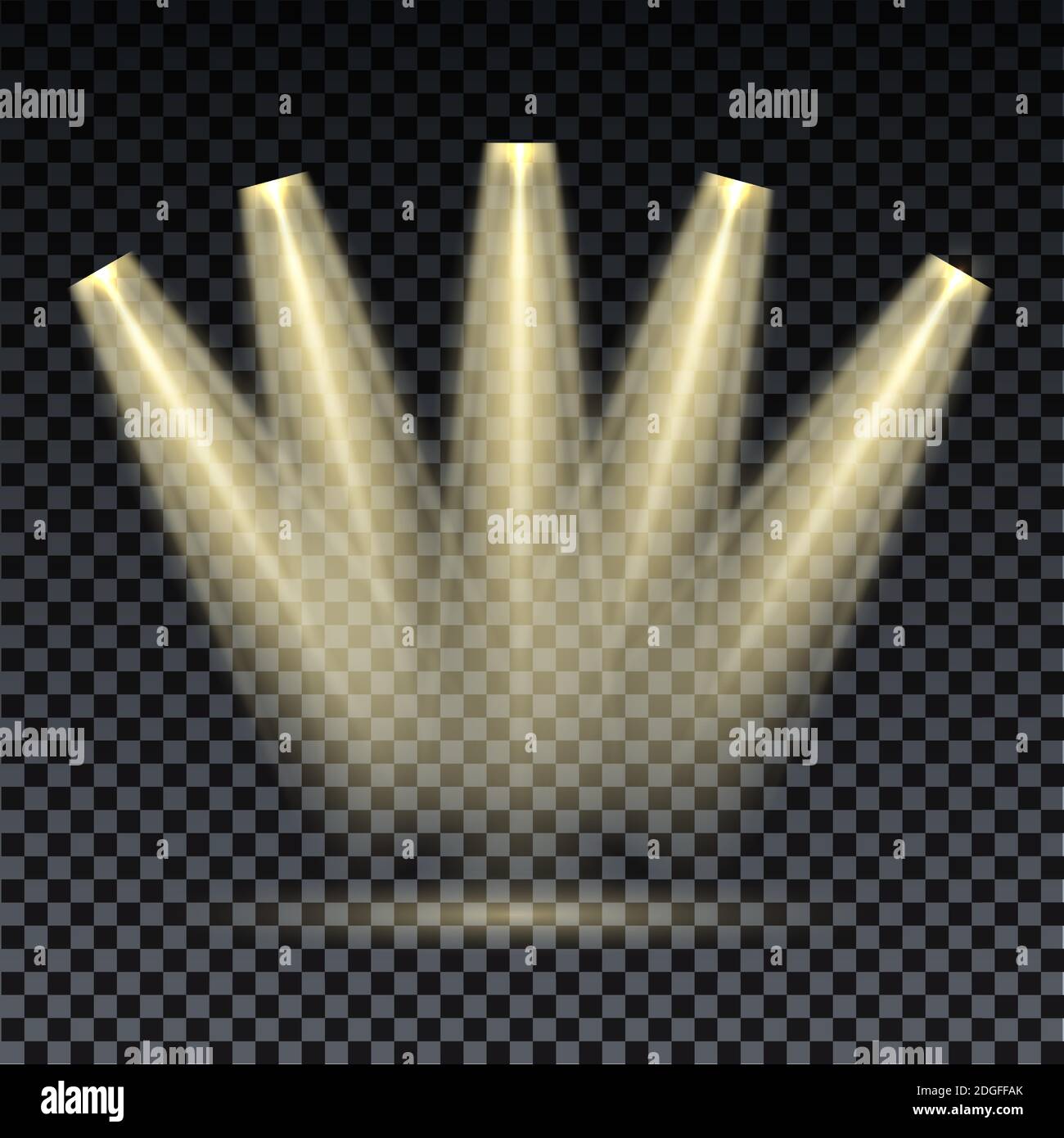Gold spotlight. Bright lighting with spotlights of the stage on ...