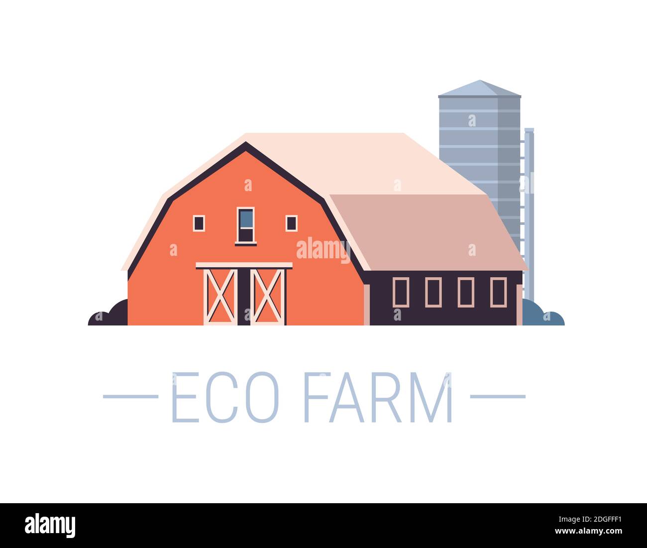 farm building house organic eco farming agriculture concept horizontal ...