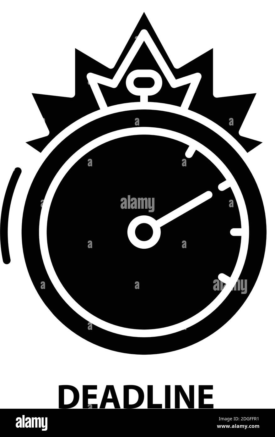 deadline symbol icon, black vector sign with editable strokes, concept ...