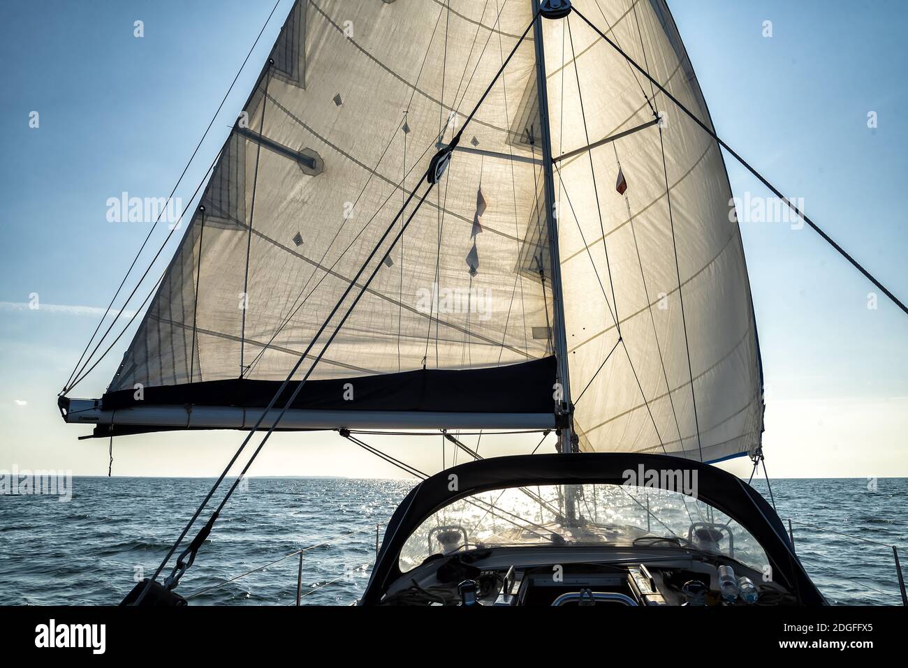 Bow of a sailing yacht Stock Photo - Alamy