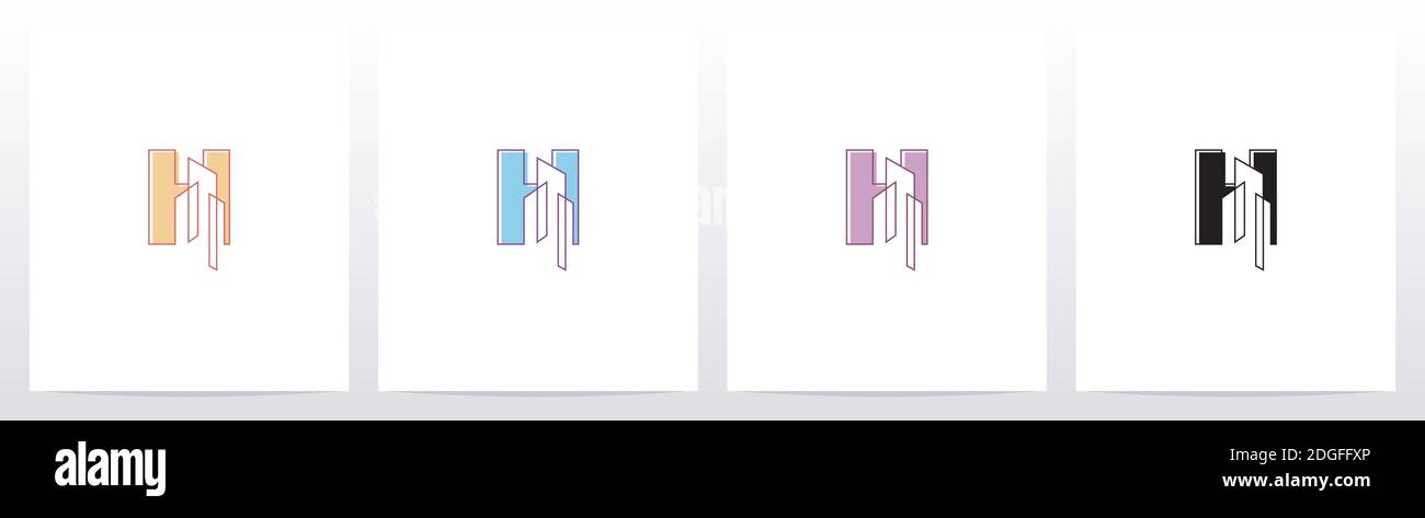 Abstract Building On Letter Logo Design H Stock Vector Image & Art - Alamy