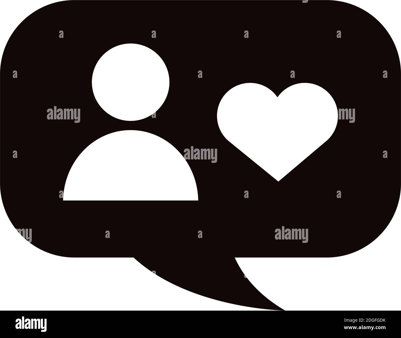 profile avatar with heart in speech bubble block style icon vector ...