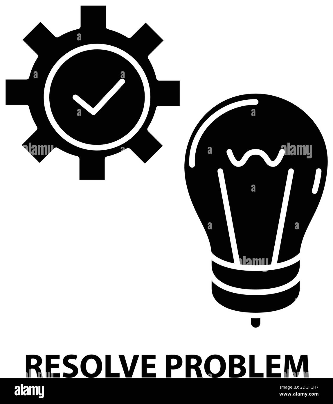 resolve problem icon, black vector sign with editable strokes, concept ... resolve problem icon, black vector sign with editable strokes, concept ...
