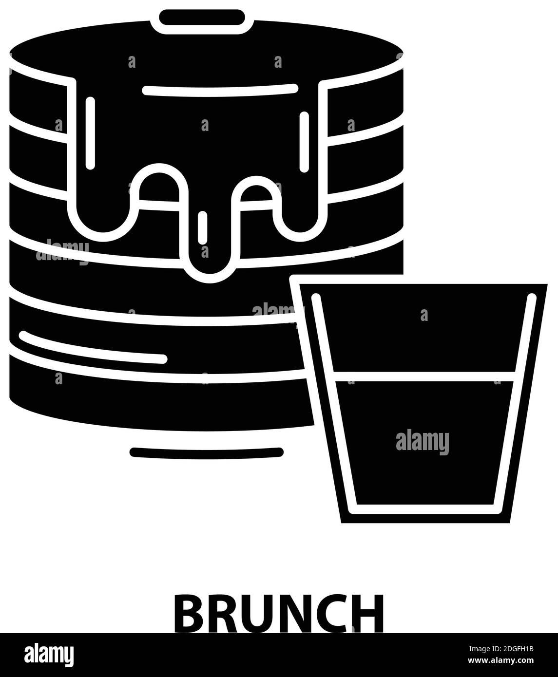 brunch icon, black vector sign with editable strokes, concept ...
